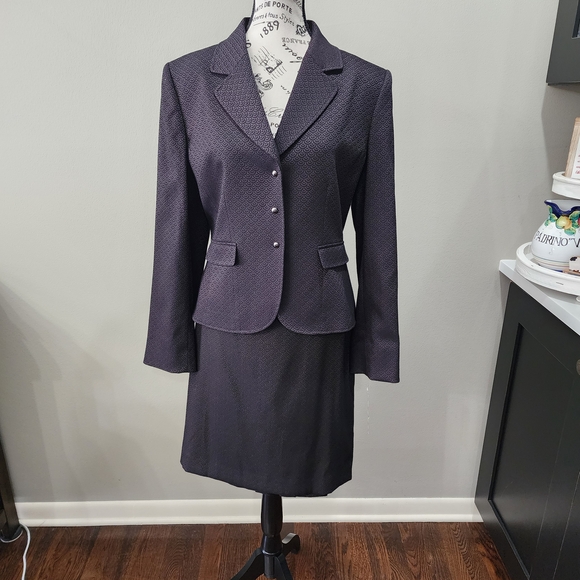 Tahari | Jackets & Coats | Tahari Womens Navy Blazer And Skirt Set ...